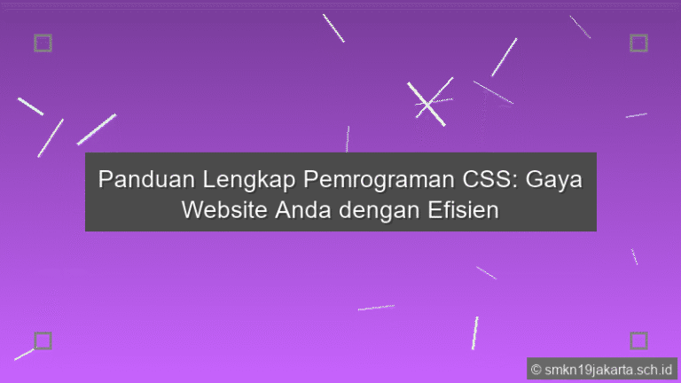 Panduan Lengkap Pemrograman CSS: Gaya Website Anda dengan Efisien